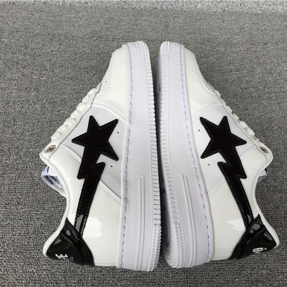 Bape | Shoes | A Bathing Ape Bape Sta Low White Black Sneakers | Poshmark